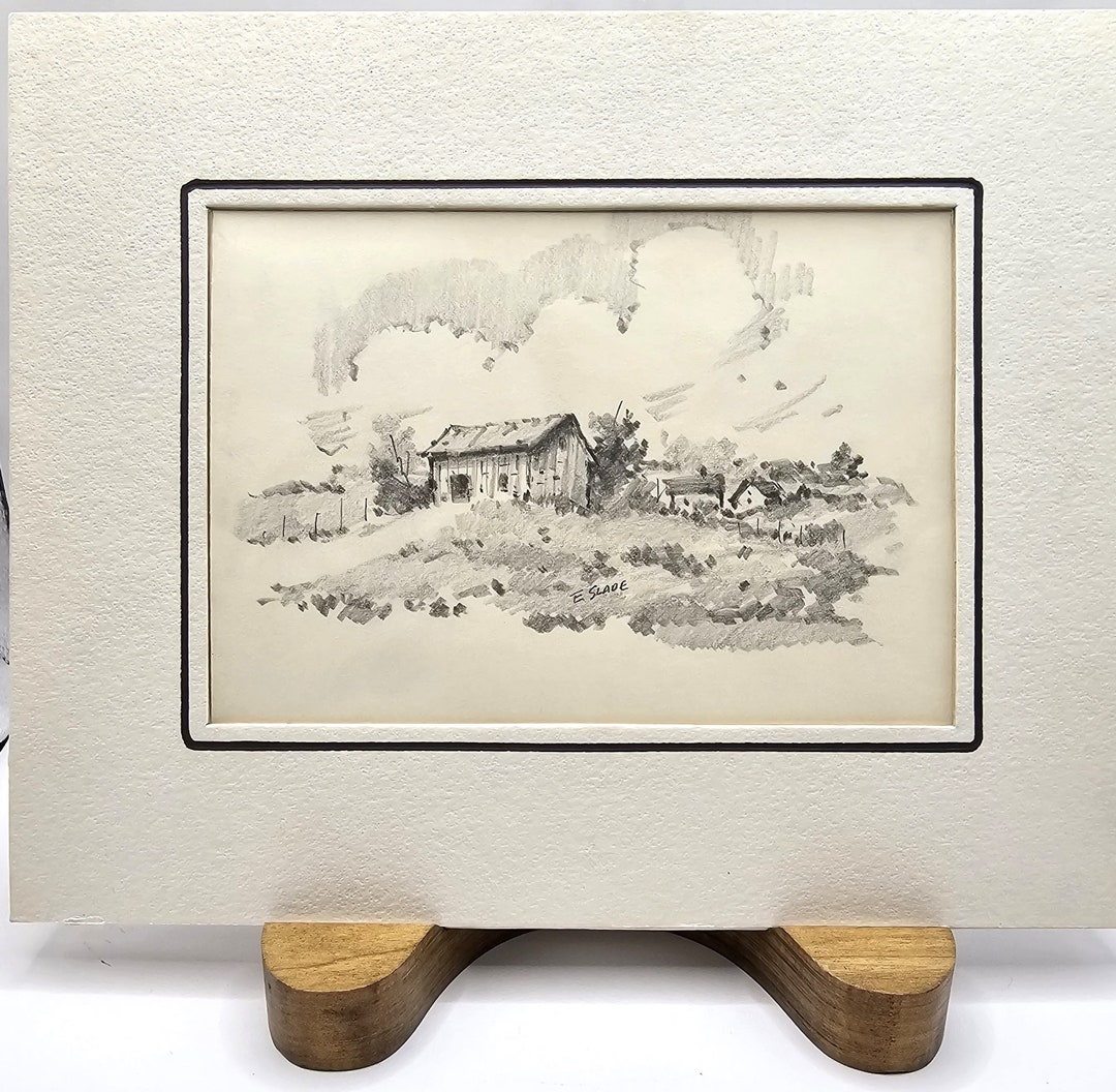 Pastoral Pencil Drawing by Edward Slade - Etsy