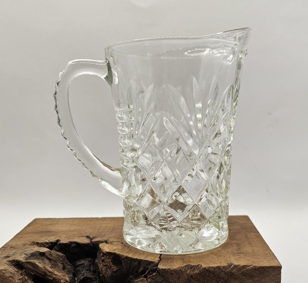Vintage Clear Glass Pitcher Creamer - Etsy