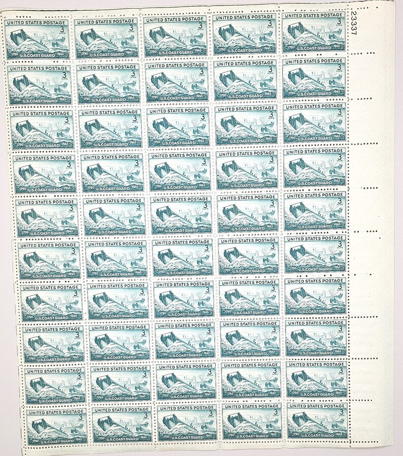 US Coast Guard Stamps 1945 Sheet of 50 - Etsy