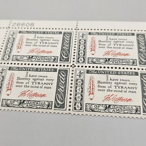 Vintage 1960 US 4 Cent Postage - TWO Block Plates of FOUR Stamps - Etsy