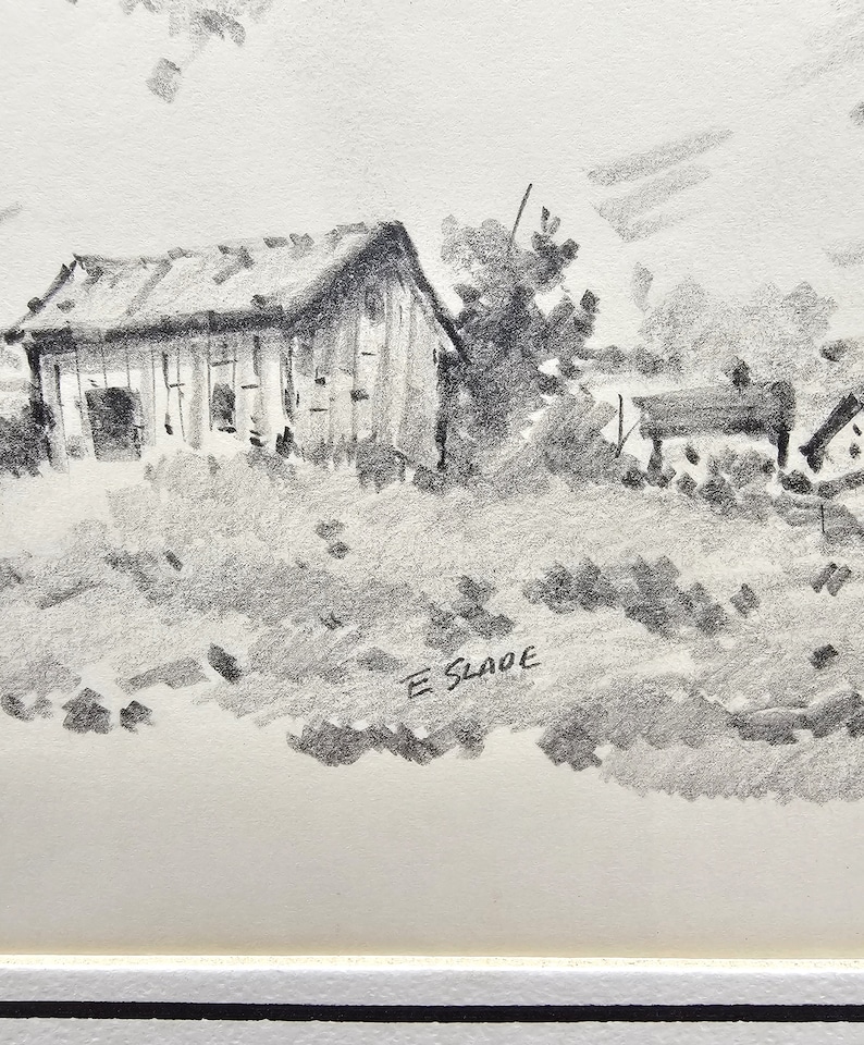 Pastoral Pencil Drawing by Edward Slade - Etsy