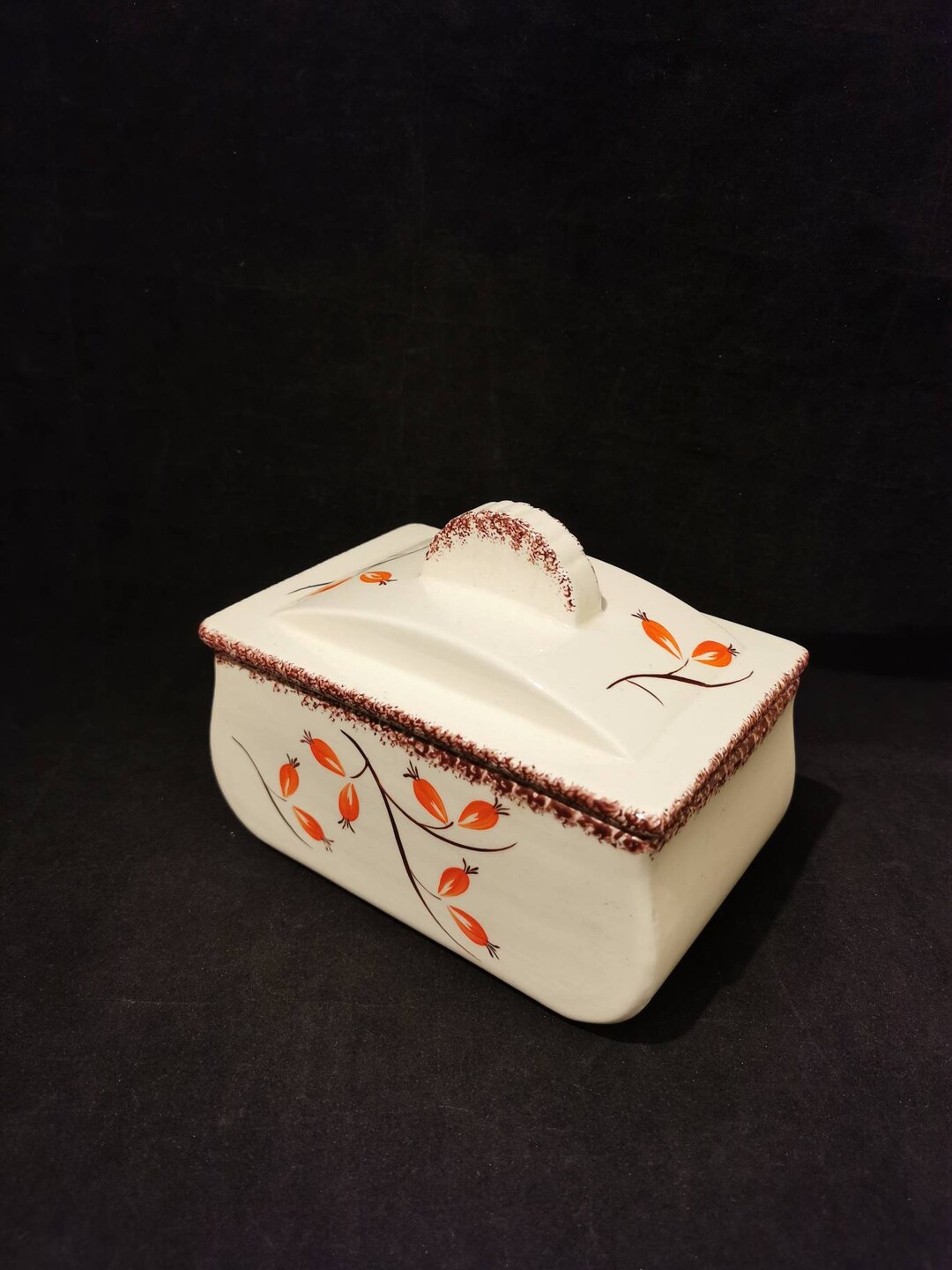 Art Deco Art Deco Spray Decoration Ceramic Box Germany Around 1930 Rose ...