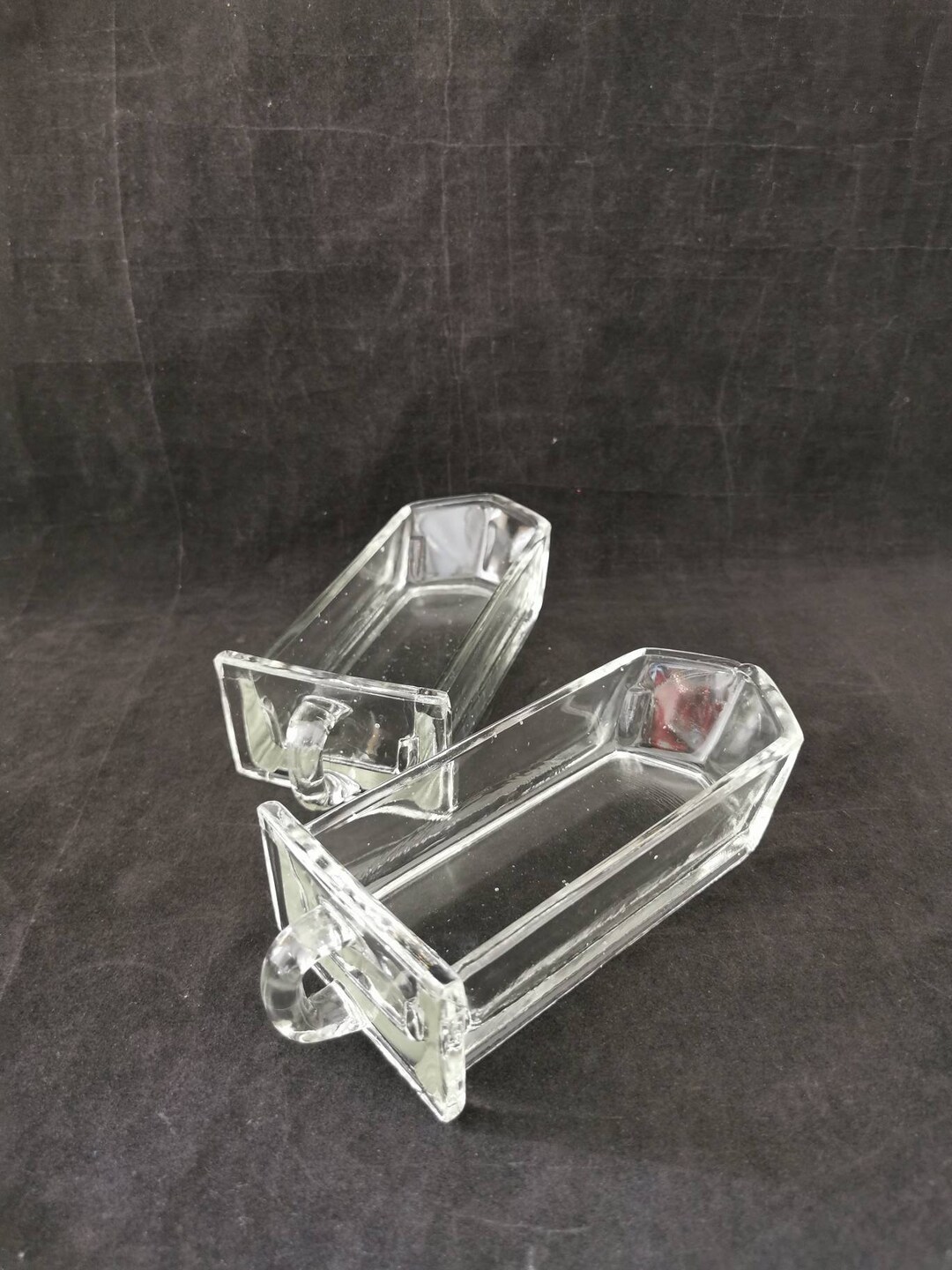 2x Long Glass Chutes Vintage Kitchen Kitchen Buffet Spices Decoration ...