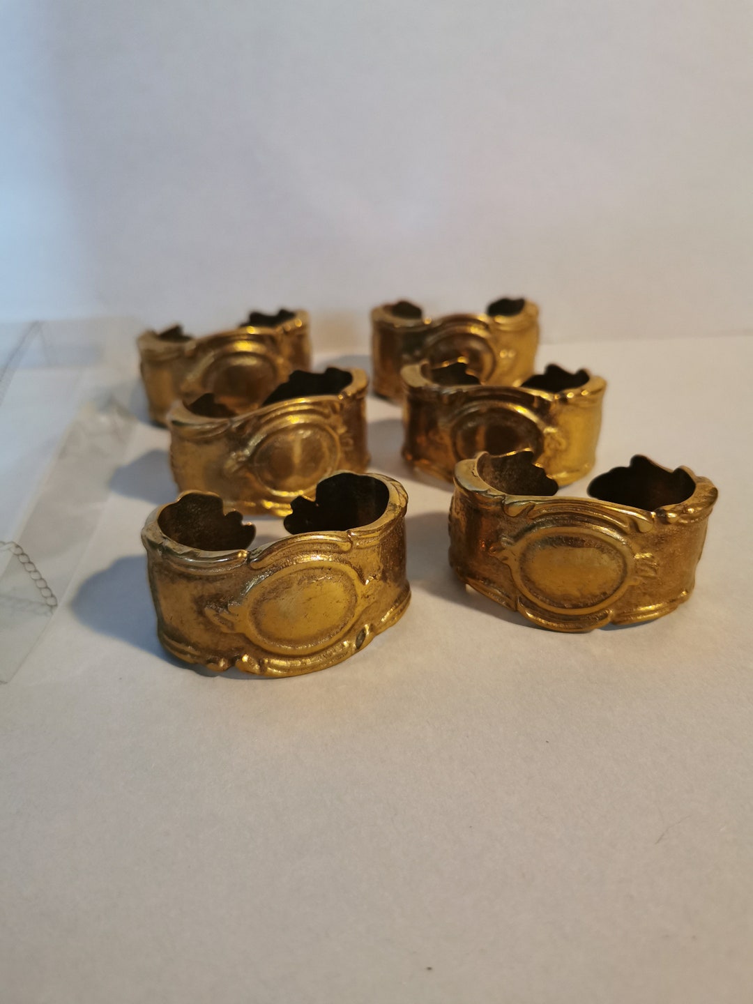 6 Unusual Napkin Rings Solid Brass - Etsy
