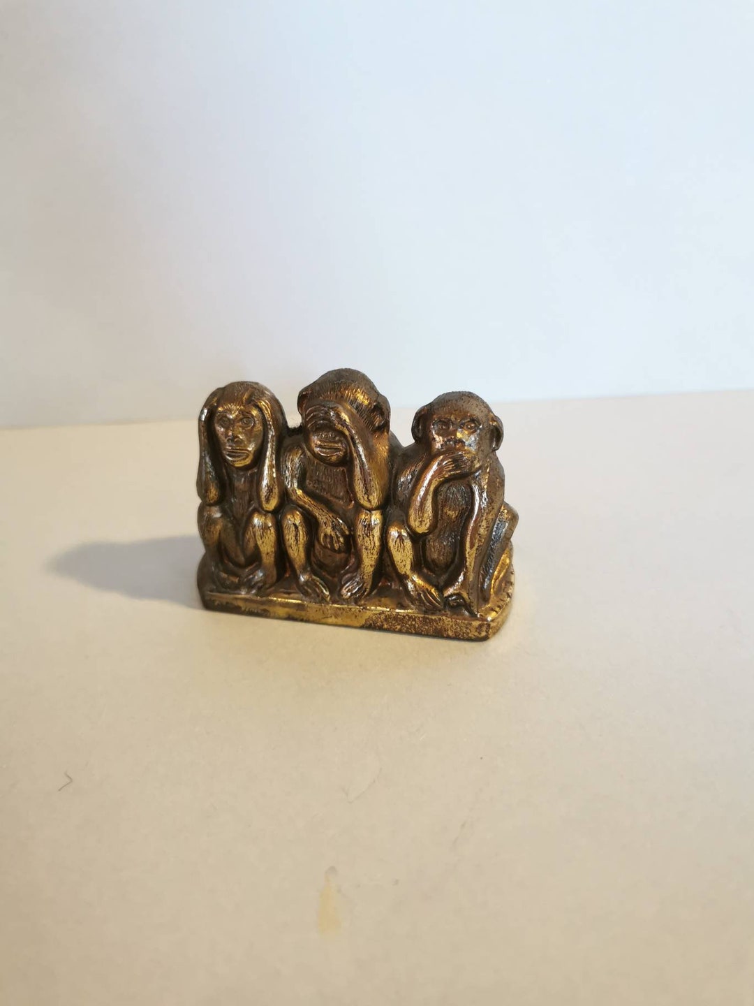 Brass Figurine 3 Monkeys Wisdom See Nothing Hear Nothing Say Nothing - Etsy