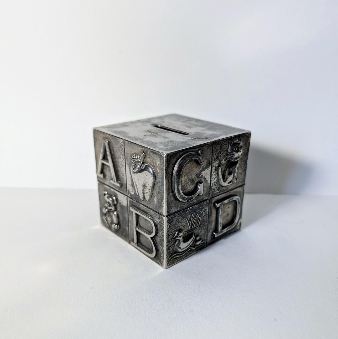 Old 80s Money Box Penny Bank Vintage Money Box Collector Silver-plated ...