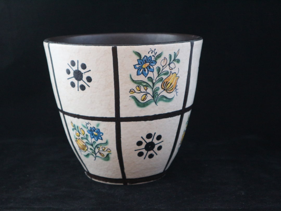 XL Plant Pot Ceramic Old Rockabilly 50s German Pottery Flower Pot ...
