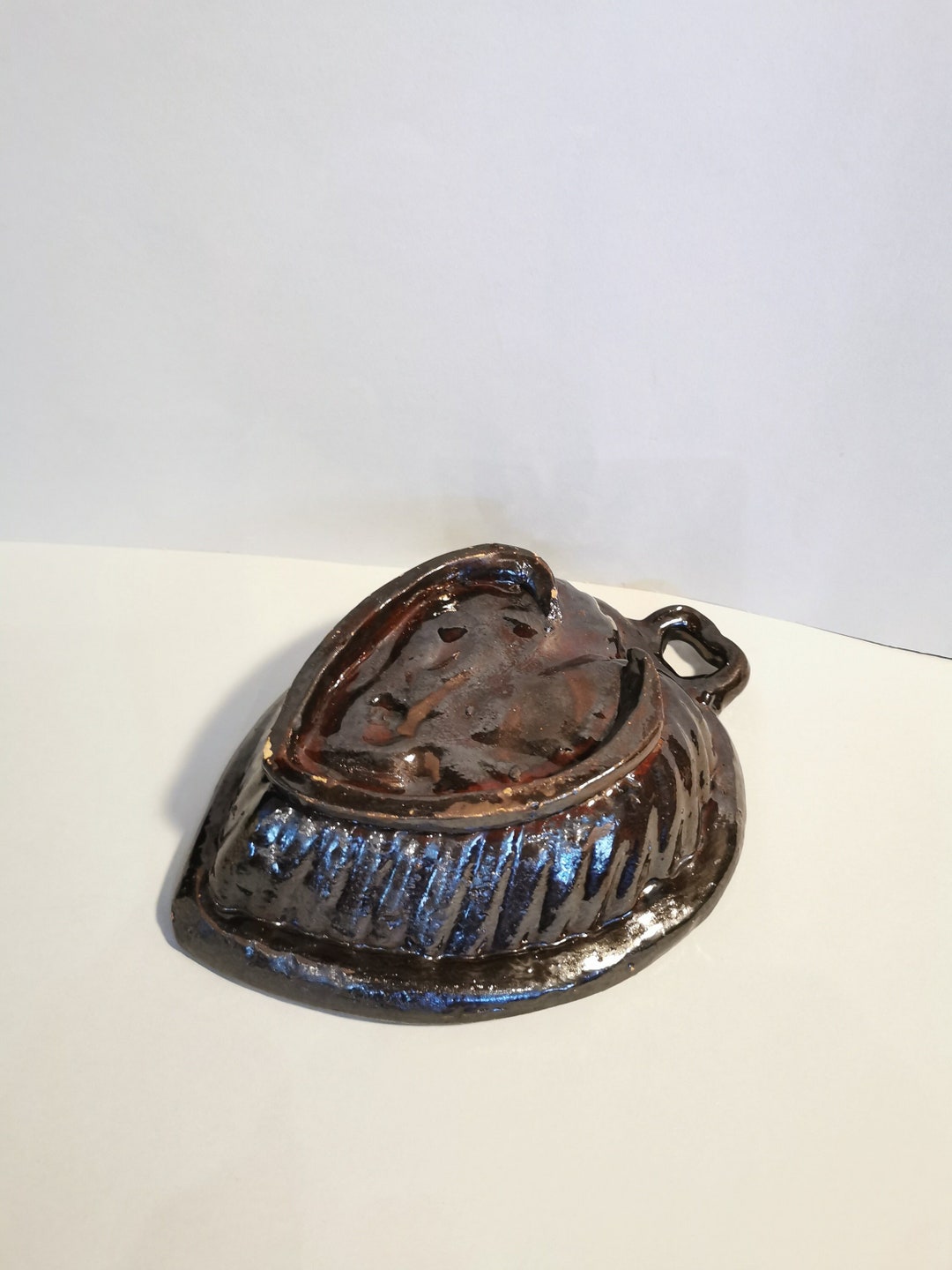 Baking Mold Heart Decoration Glazed Ceramic Pudding Mold Shabby Vintage ...