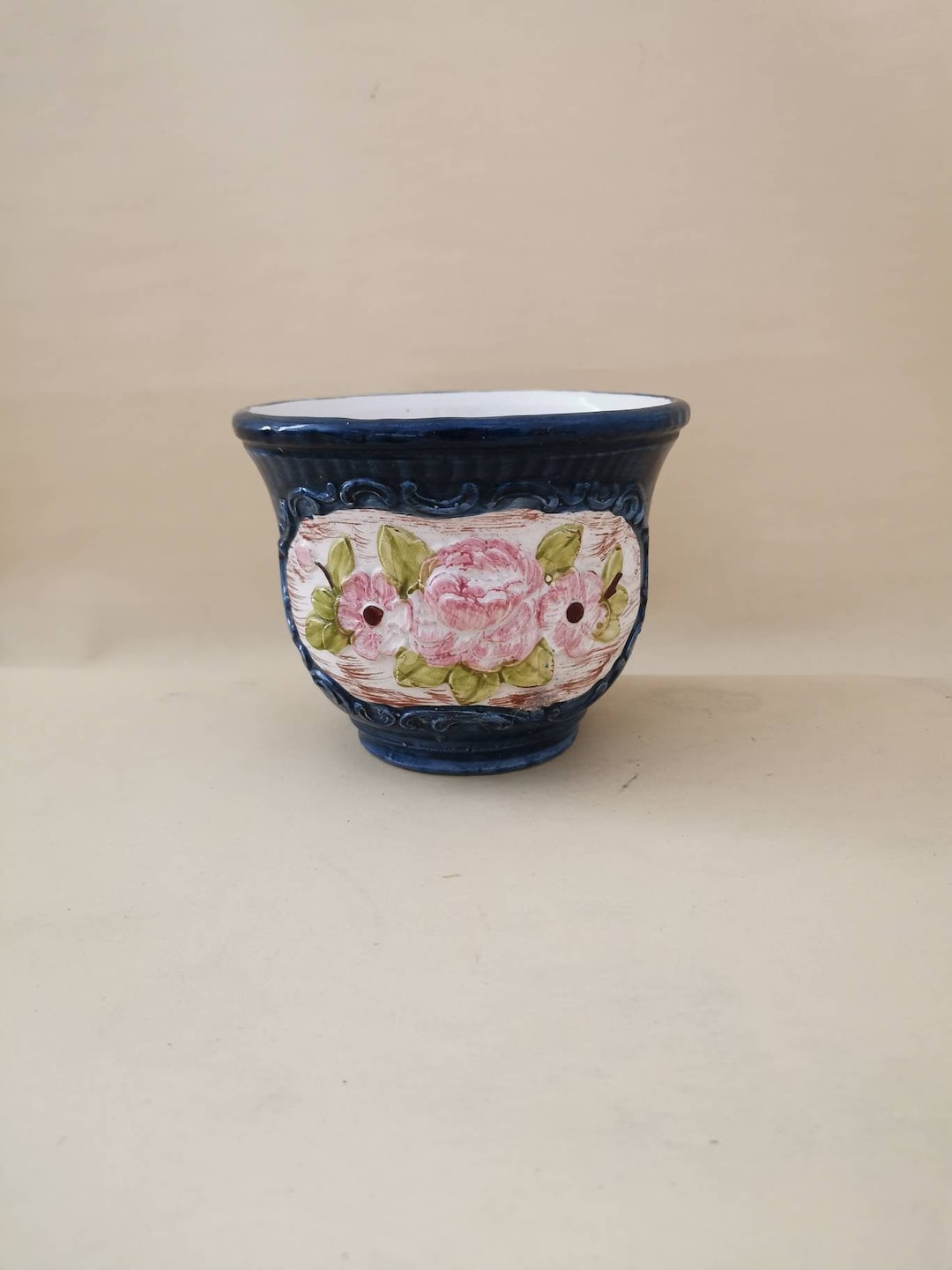 Original Art Deco Pot Flowerpot Roses Italy Decoration Pot Ceramic - Etsy