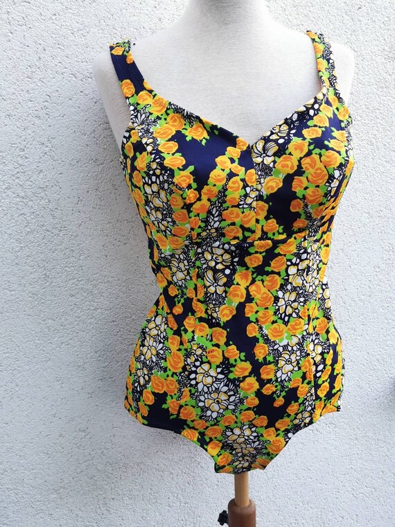 Great swimsuit vintage 60s swimming suit Prilblume bl… - Gem