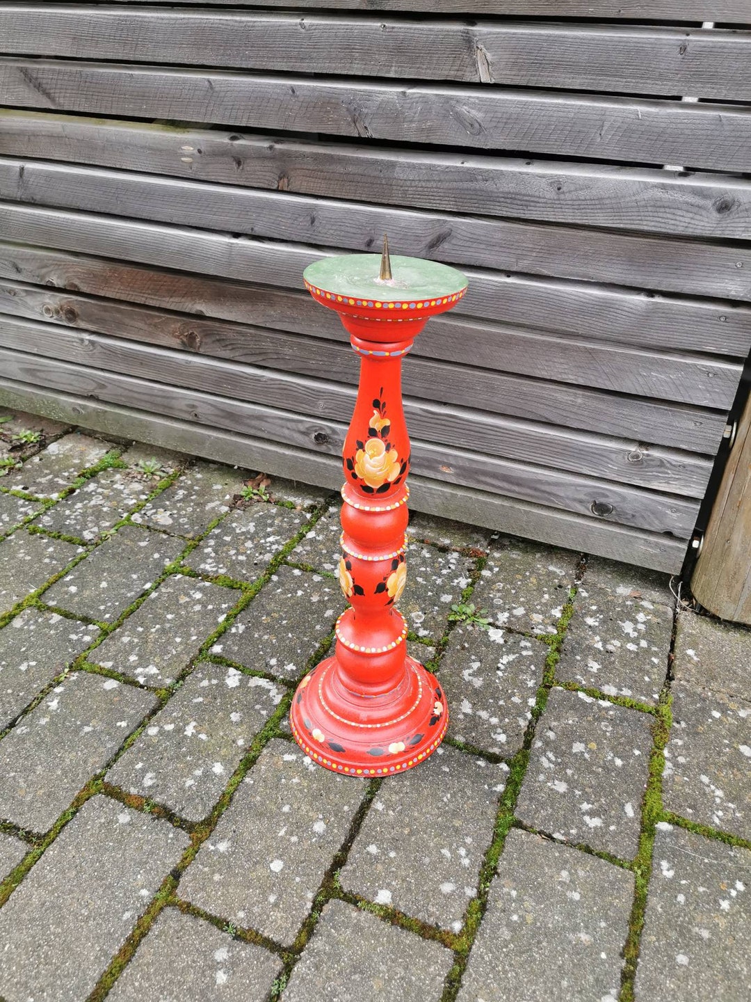 Large Wooden Stand Candle Holder Carved 61 Cm High XL Pimp Real Wood ...