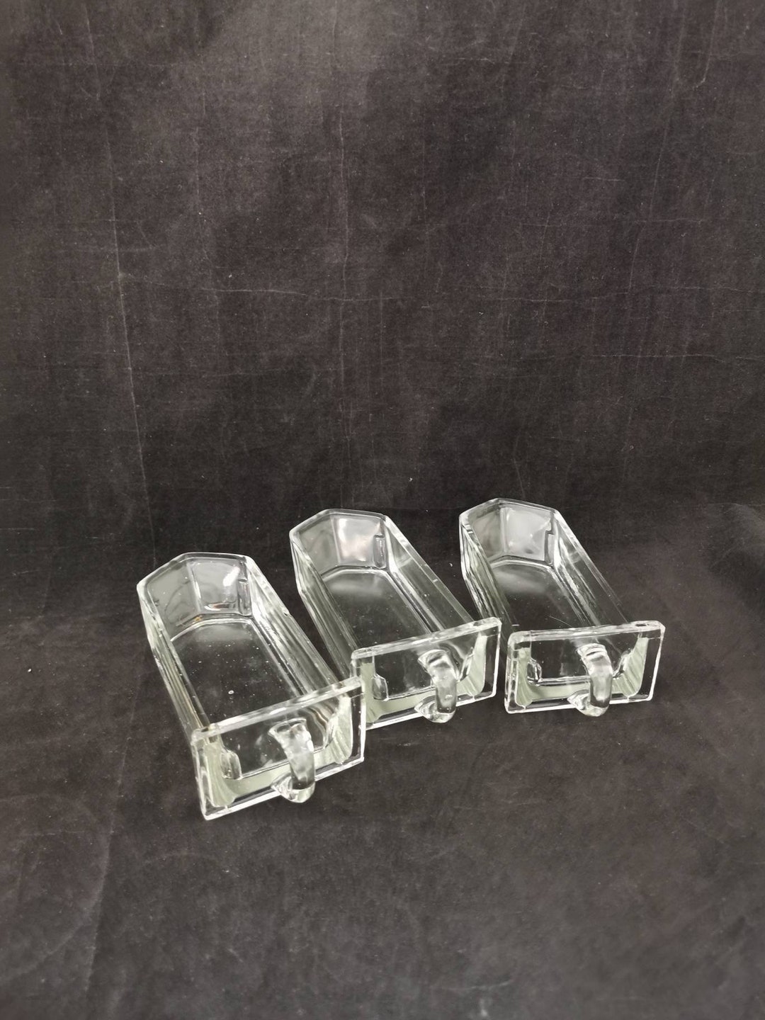 3x Long Glass Chutes Vintage Kitchen Kitchen Buffet Spices Decoration ...