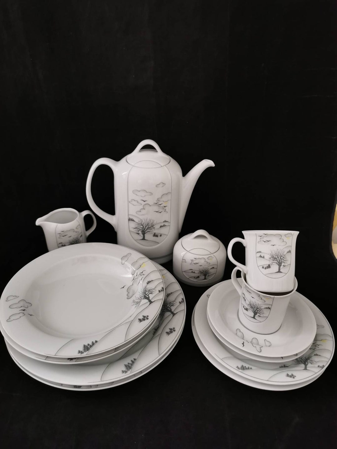 Eschenbach Porzellan Complete Set for 2 People Coffee Set Place Setting ...