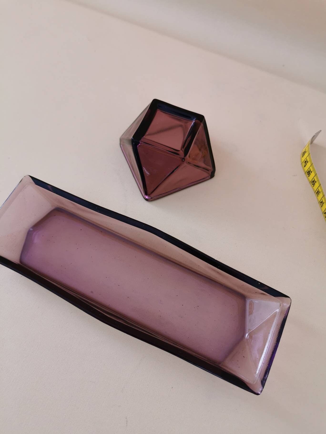 Schalen Set Schütte Glas Bad Vorrat Behälter Seifenschale Art Deco ...
