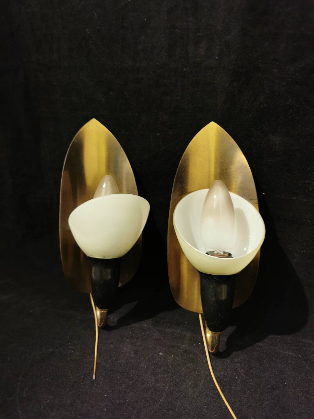 RESERVED Beautiful 50s Lamps Wall Lights Brass Rockabilly With ...