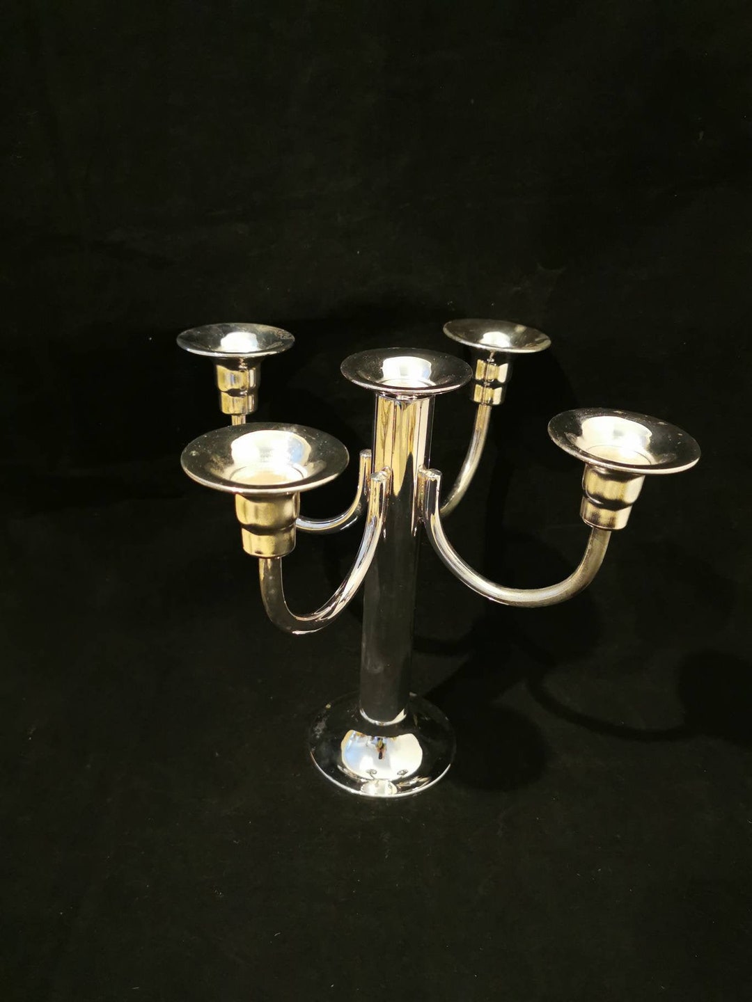 Large Art Deco Design Patina SKS Silver Candlestick Candlestick Shabby ...