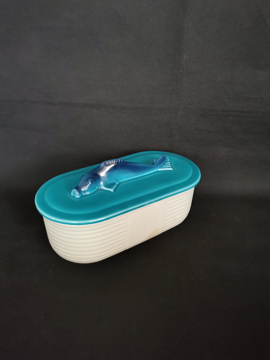 Old Ceramic Fish Terrine Fish Pot Herring Pot With Attached Fish Art ...