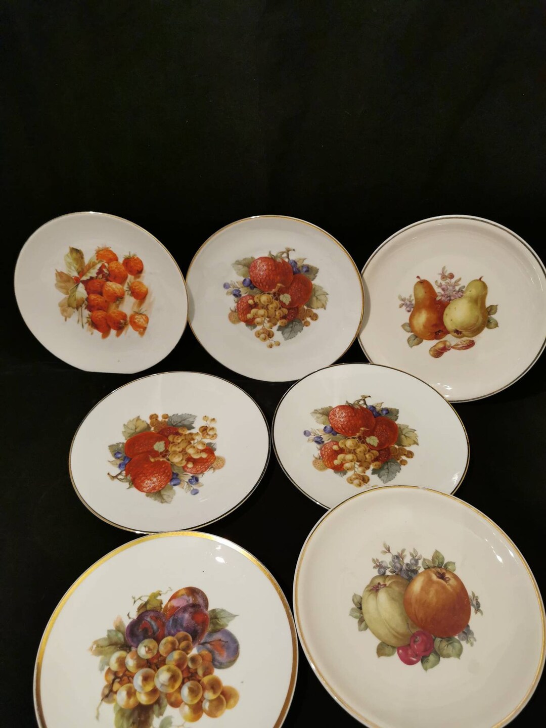 Great Porcelain Plate Set Vintage Plate Bowl 50s Snack Bowl Set ...