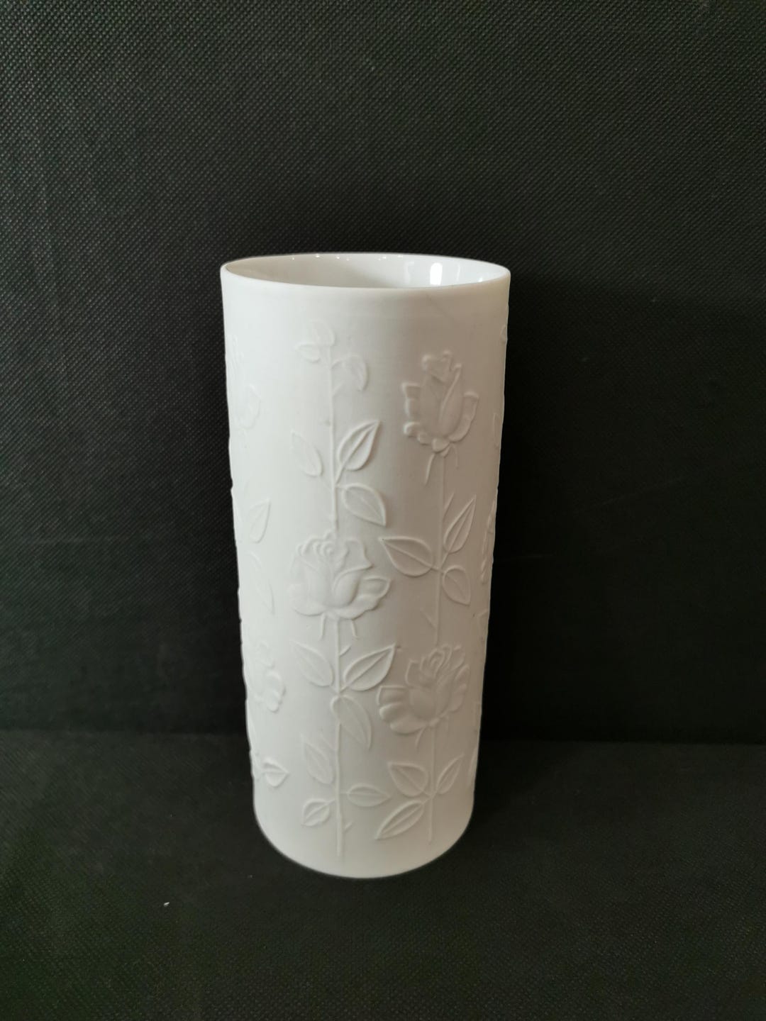 Vintage Vase Kronach Art Porcelain White Relief Vase Bisque Porcelain ...