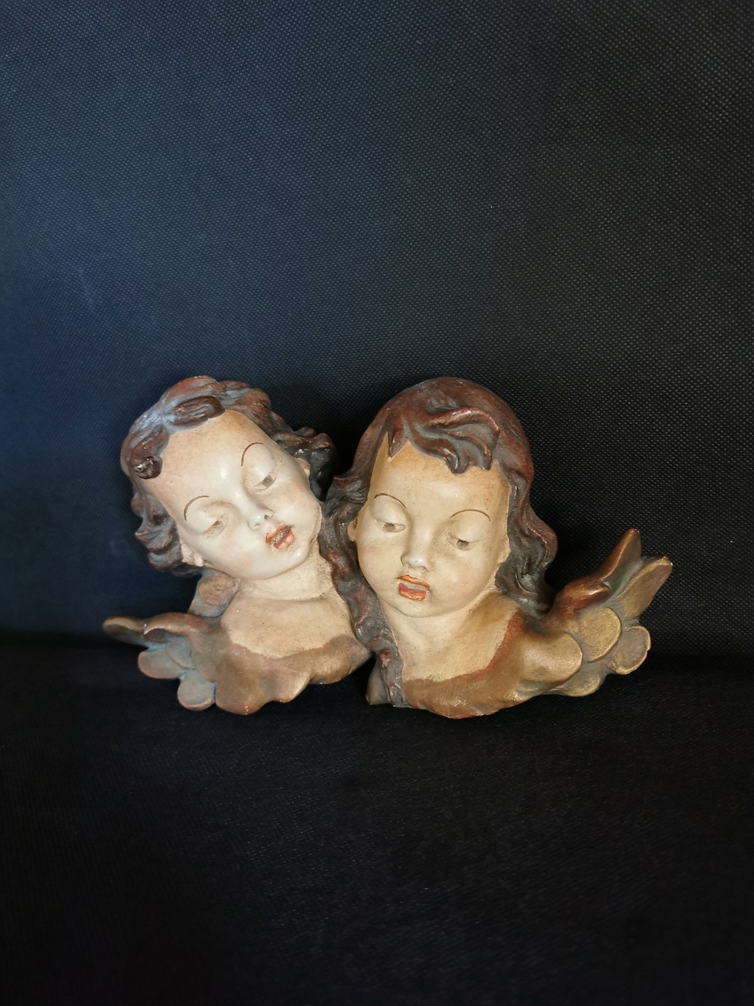 Agate Cherub Heads by Menzenbach, Putti Wall Relief, Mural, Carving ...