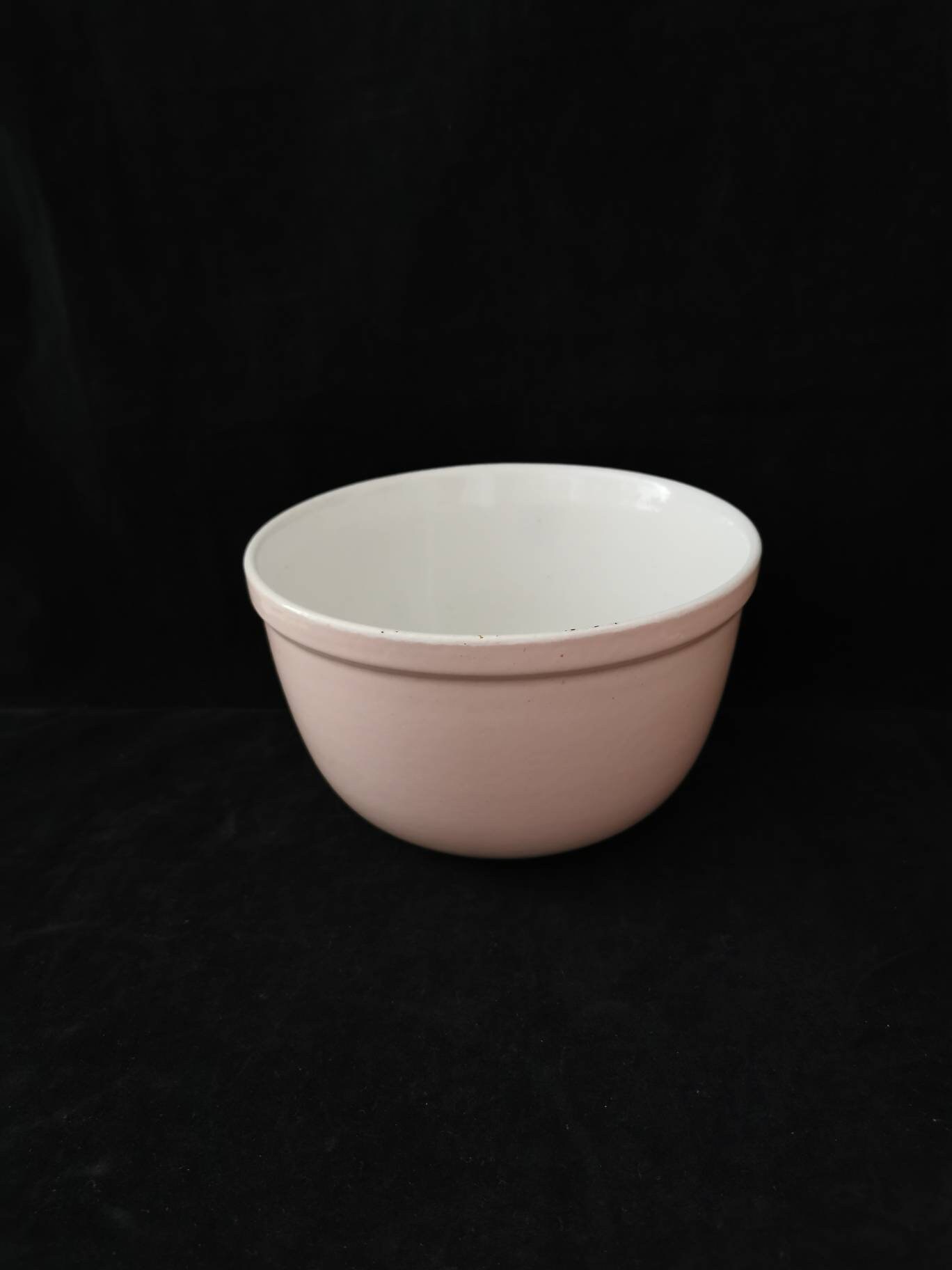 Bright pink ceramic bowl vintage pudding bowl | Etsy