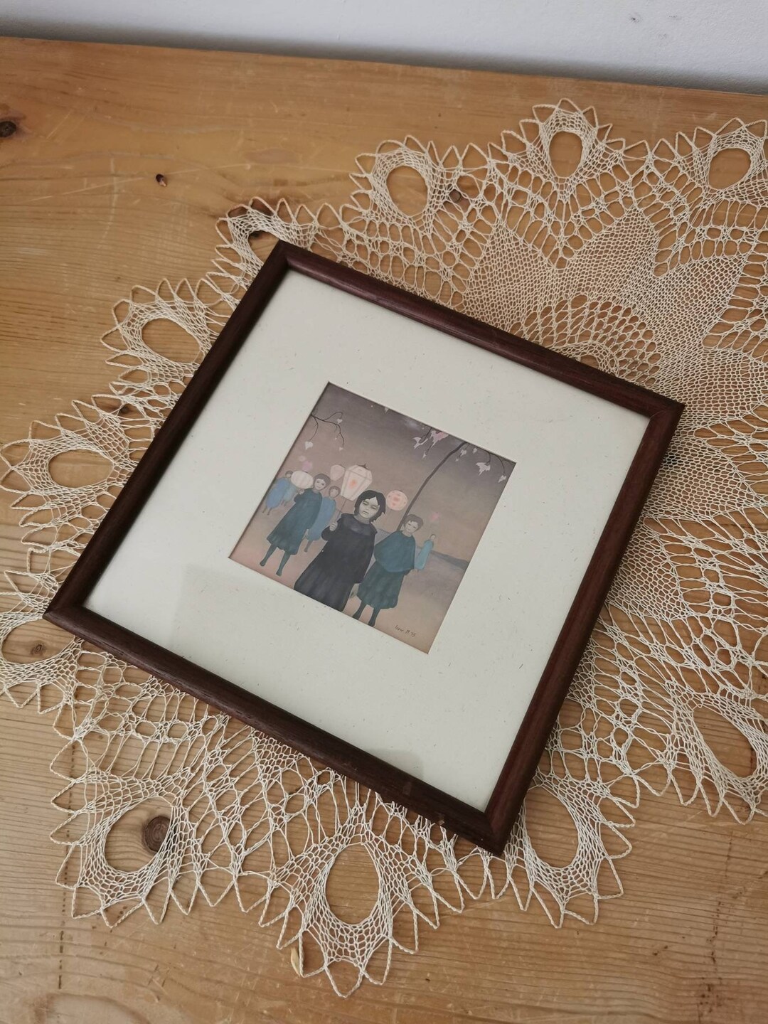 Irene Müller Picture in a Wooden Frame Picture Vintage 1975 - Etsy