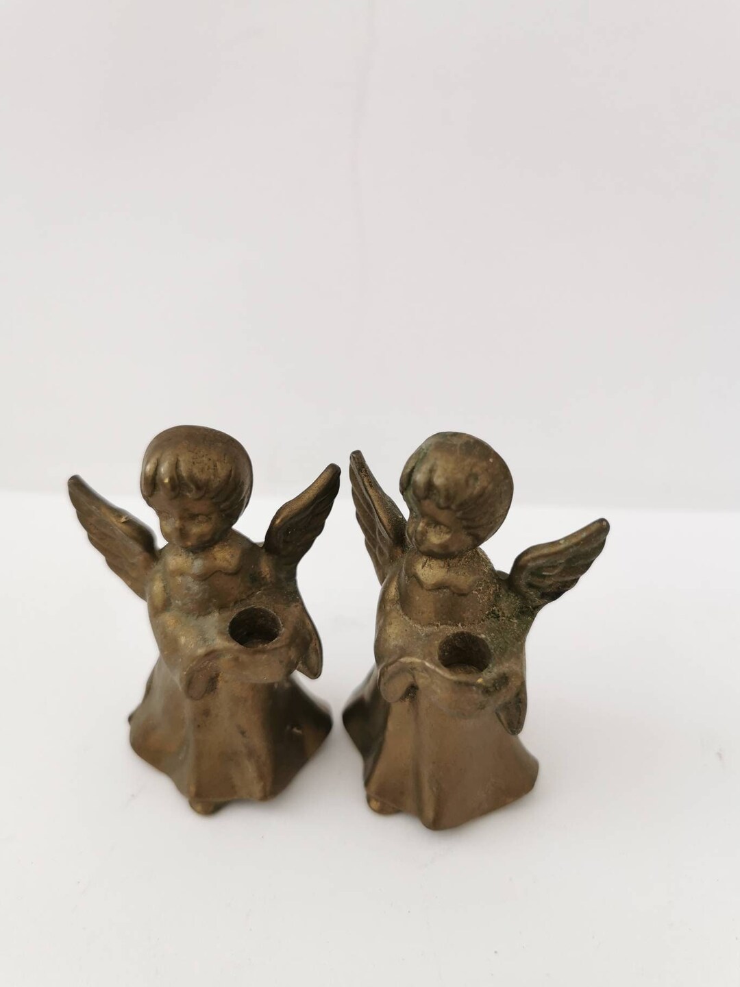 2 Small Brass Candlestick Angel Candlestick Vintage - Etsy