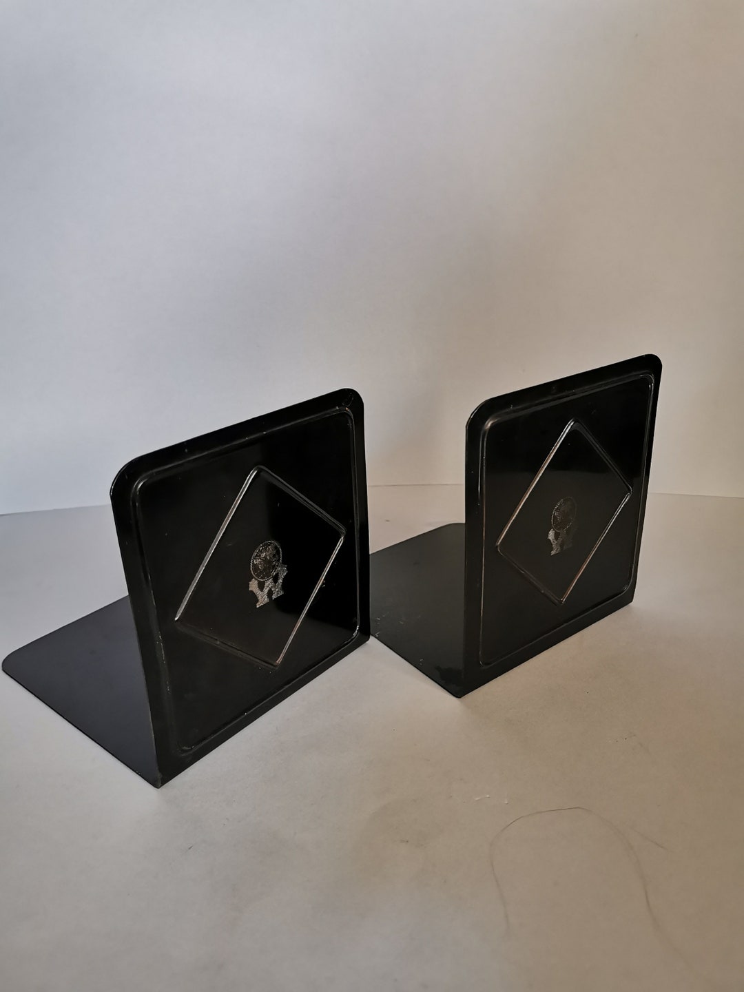 2 Antique Bookend Art Nouveau Art Deco Metal Patina Shabby - Etsy