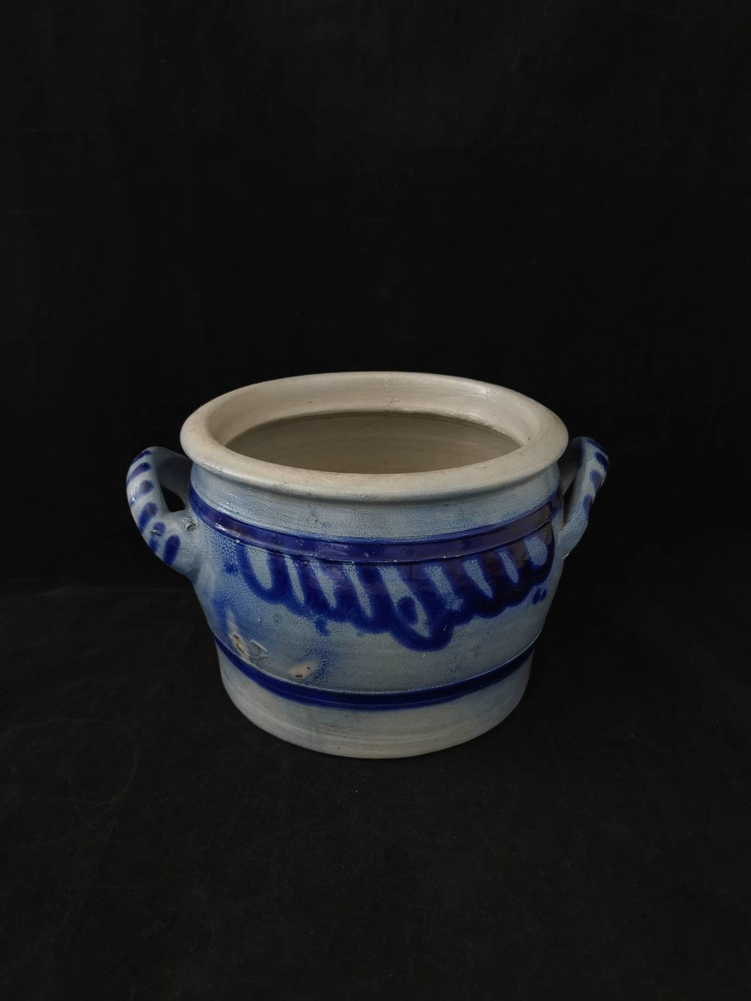 Westerwald Salt Glaze Flower Pot Planter Pot Ceramic Vintage Large Lard ...