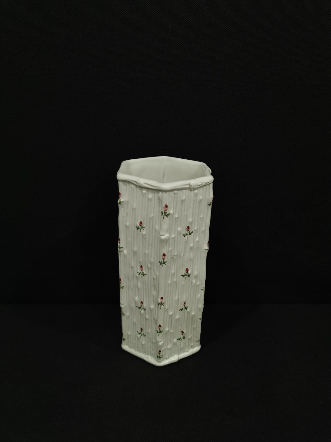 Bassano Vase White Scattered Flowers Ceramic Vintage 2nd Choice - Etsy