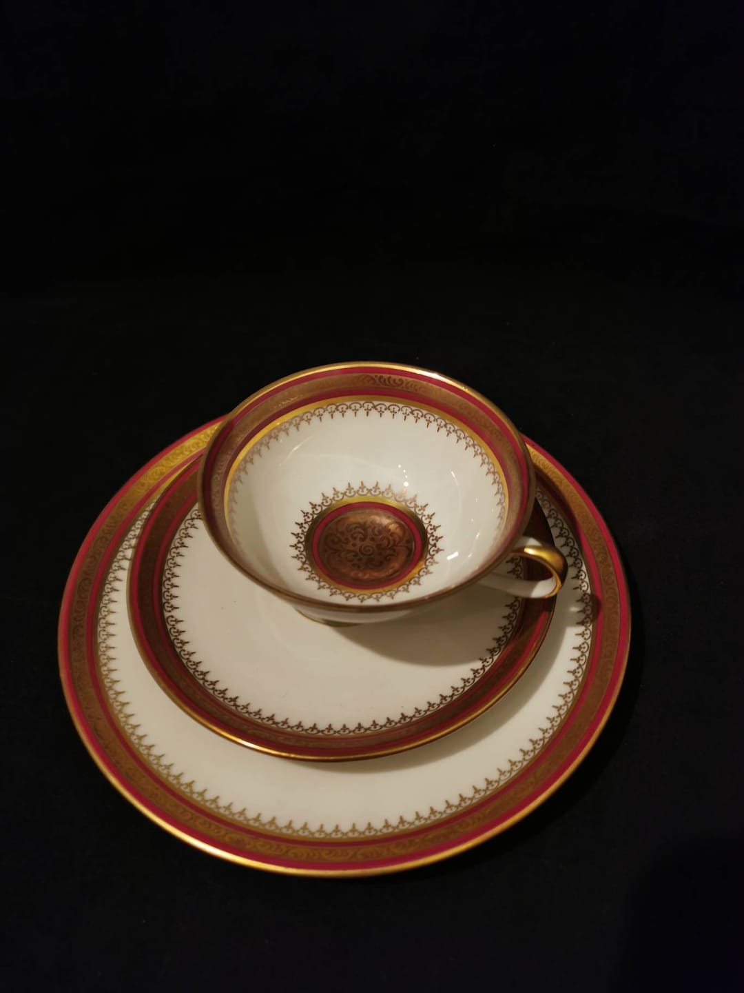 Collector's Set Collector's Cup 50s Vintage Porcelain Cup Plate Gold ...