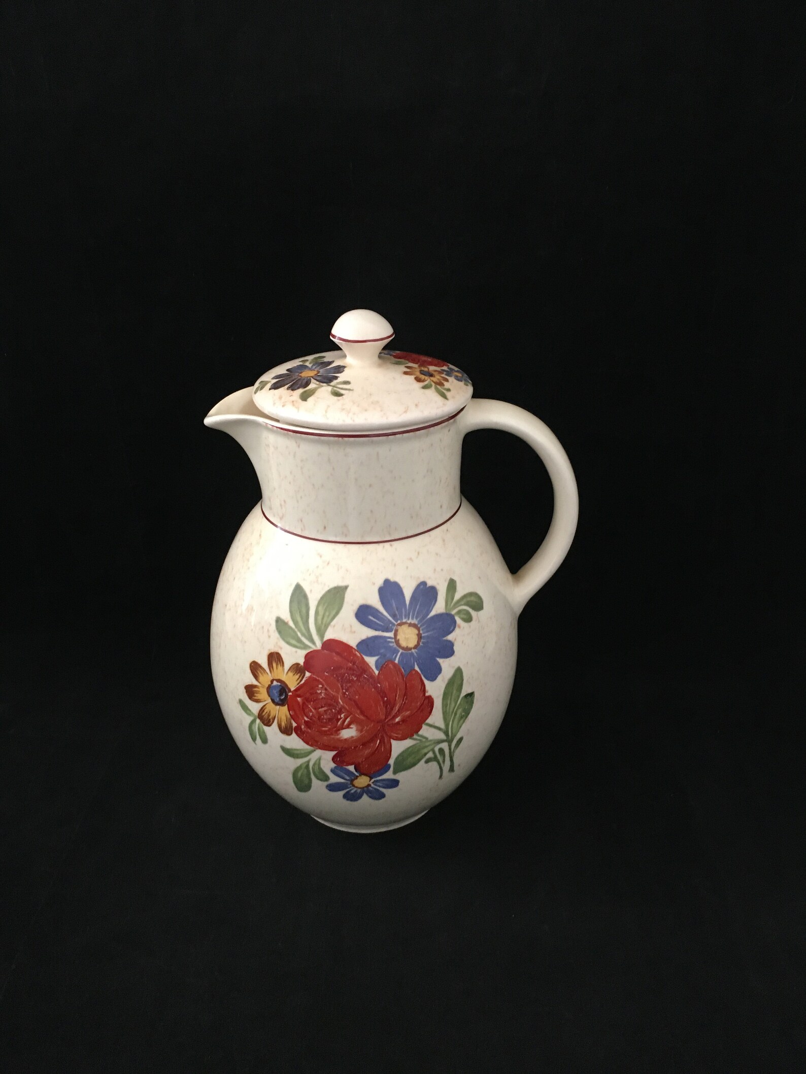 Cocoa Pot Jug Flowers Jug Ceramic Vintage - Etsy