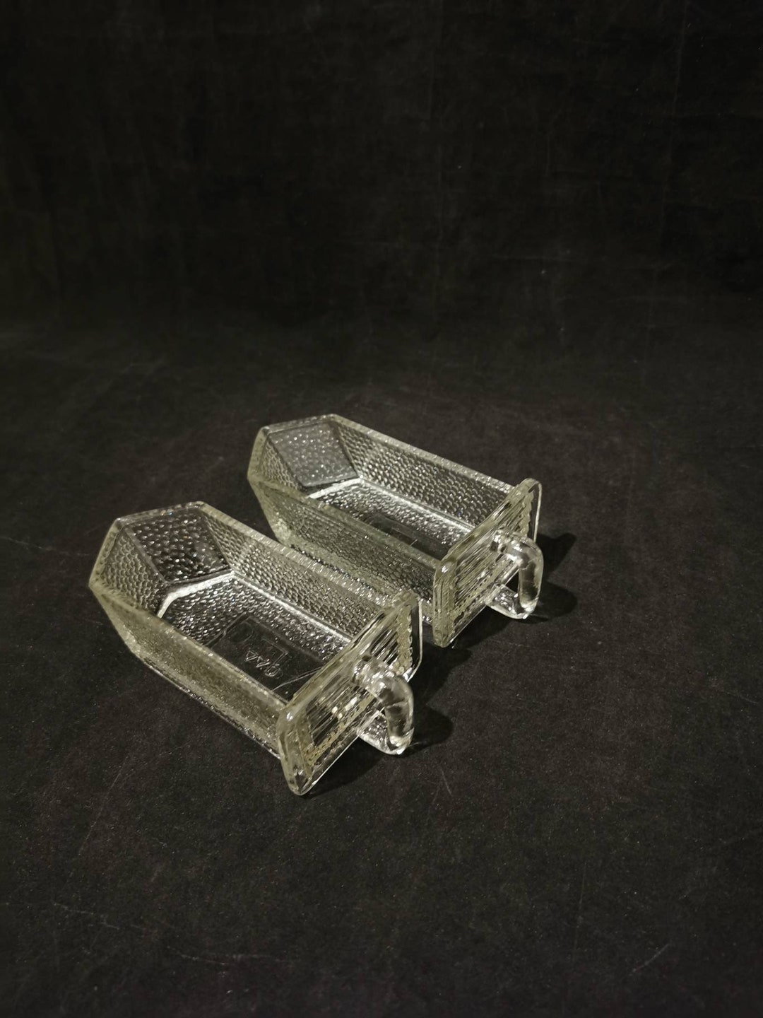 2x Long Glass Chutes Vintage Kitchen Kitchen Buffet Spices Decoration ...