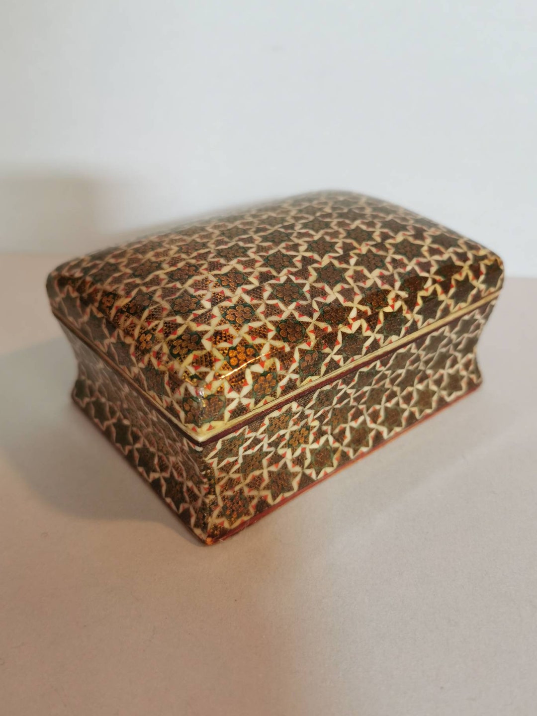Indian Casket Micro Mosaic Box Vintage Jewelry Box Jewelry Box Lidded ...