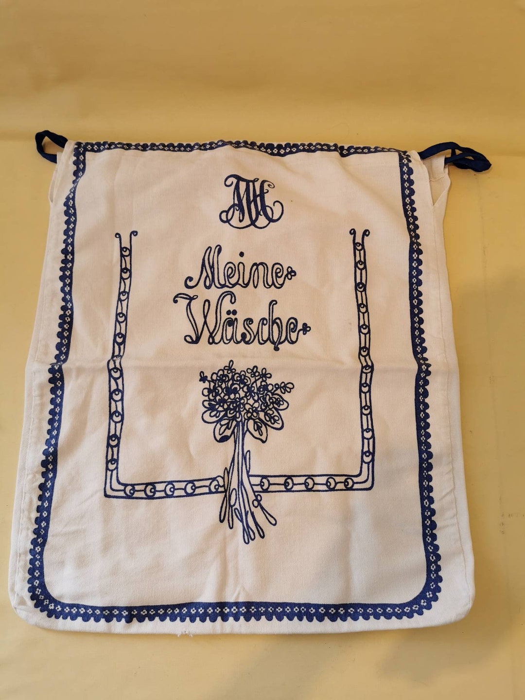 Vintage Laundry Sack Linen Sack Printed Transport Sack Vintage Shabby ...