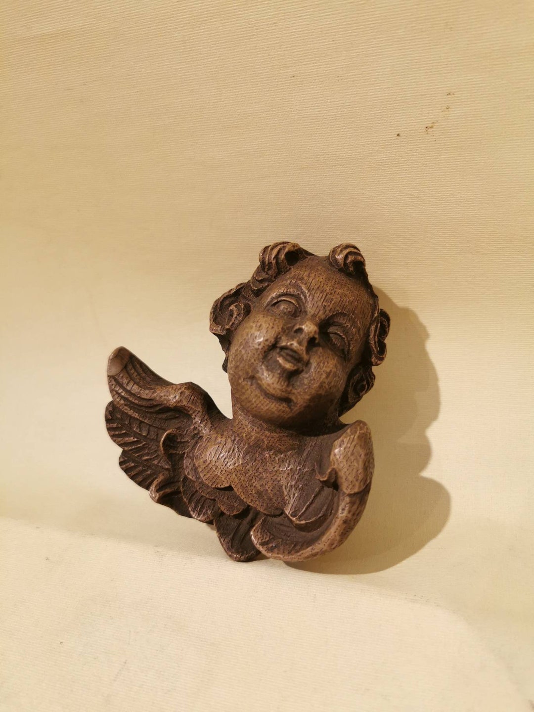 Zauberhafte geschnitzte Putte Engelsputte Engel Kopf Wanddeko - Etsy.de