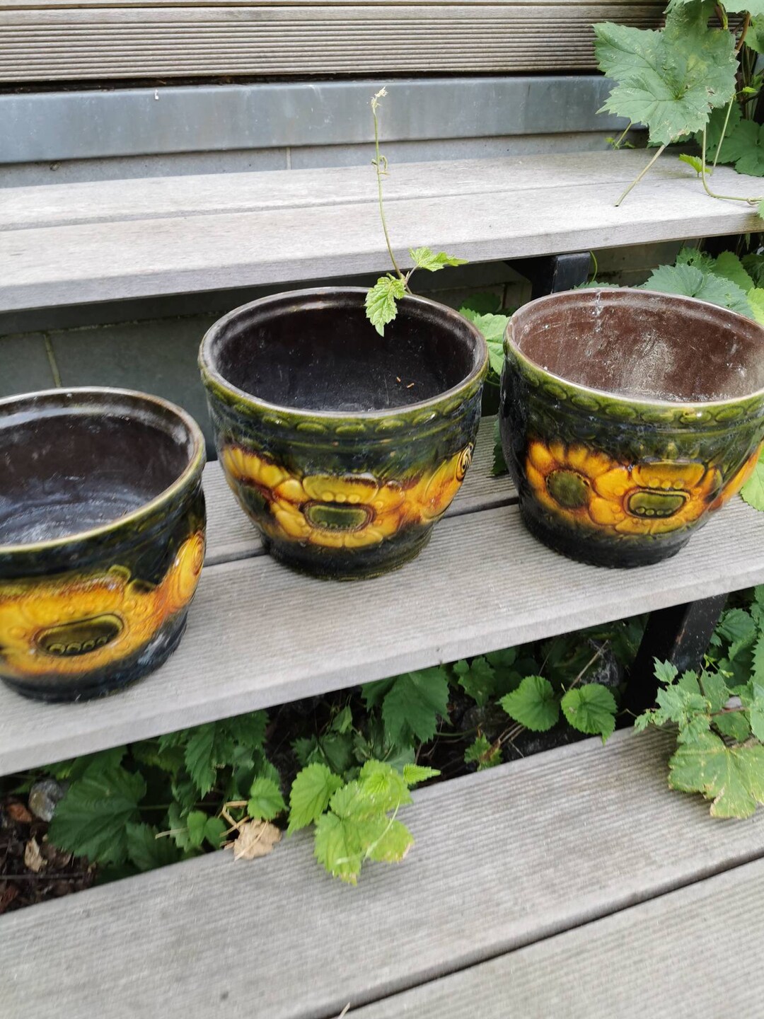 3x Original West Germany Pottery Scheurich Planter Flower Pot ...