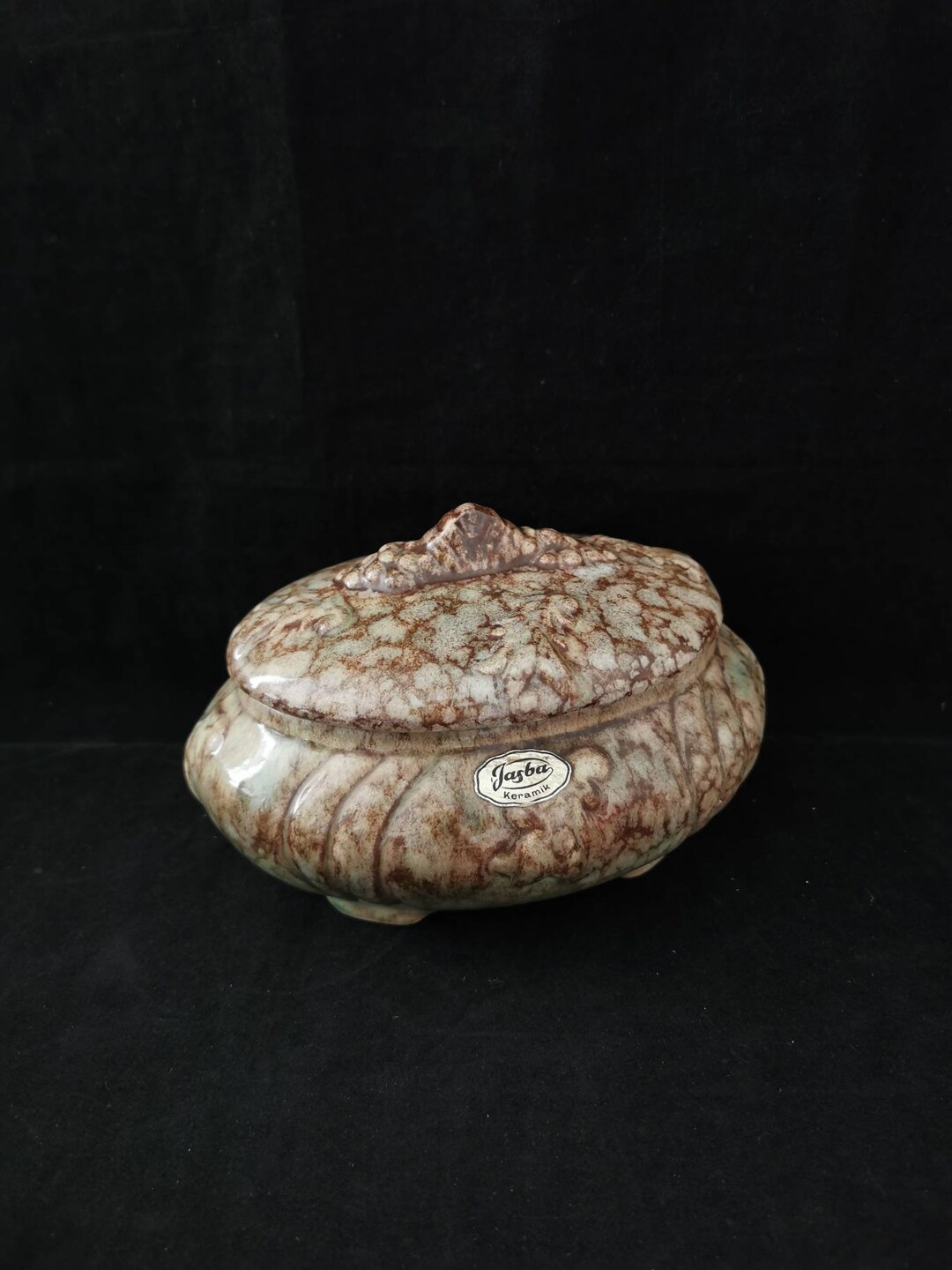 Jasba Large Lidded Jar Art Deco Spray Decoration Ceramic Jar Germany ...