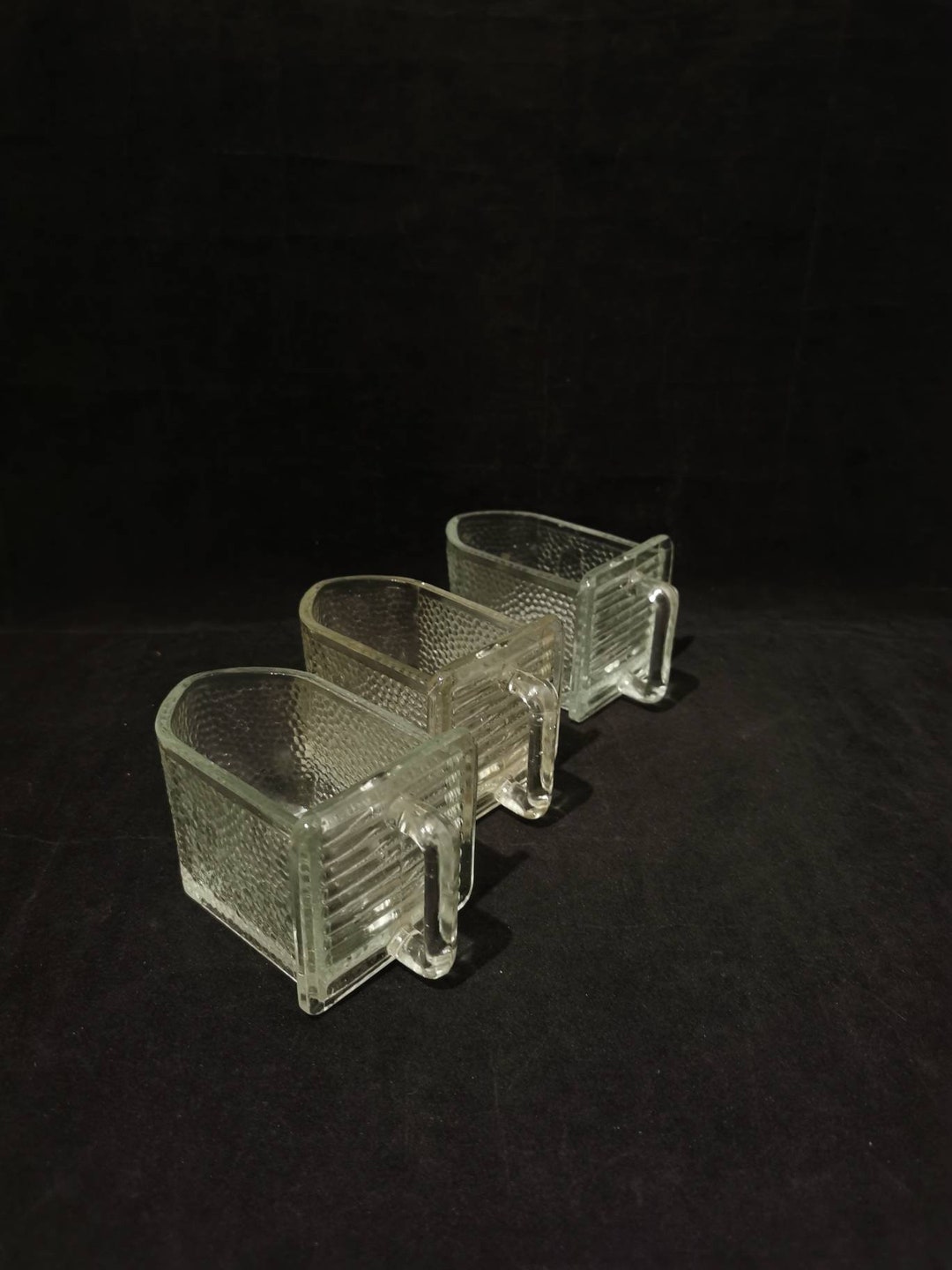 3 Small Antique Glass Scoops Vintage Kitchen Kitchen Buffet Spices ...