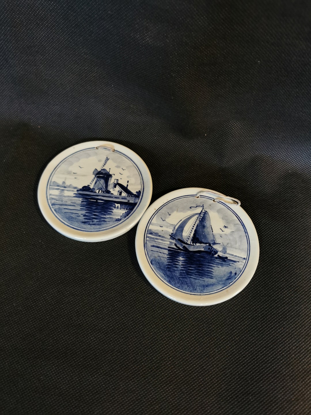 Collection 2 Small Wall Plates Mini Delft Porcelain - Etsy