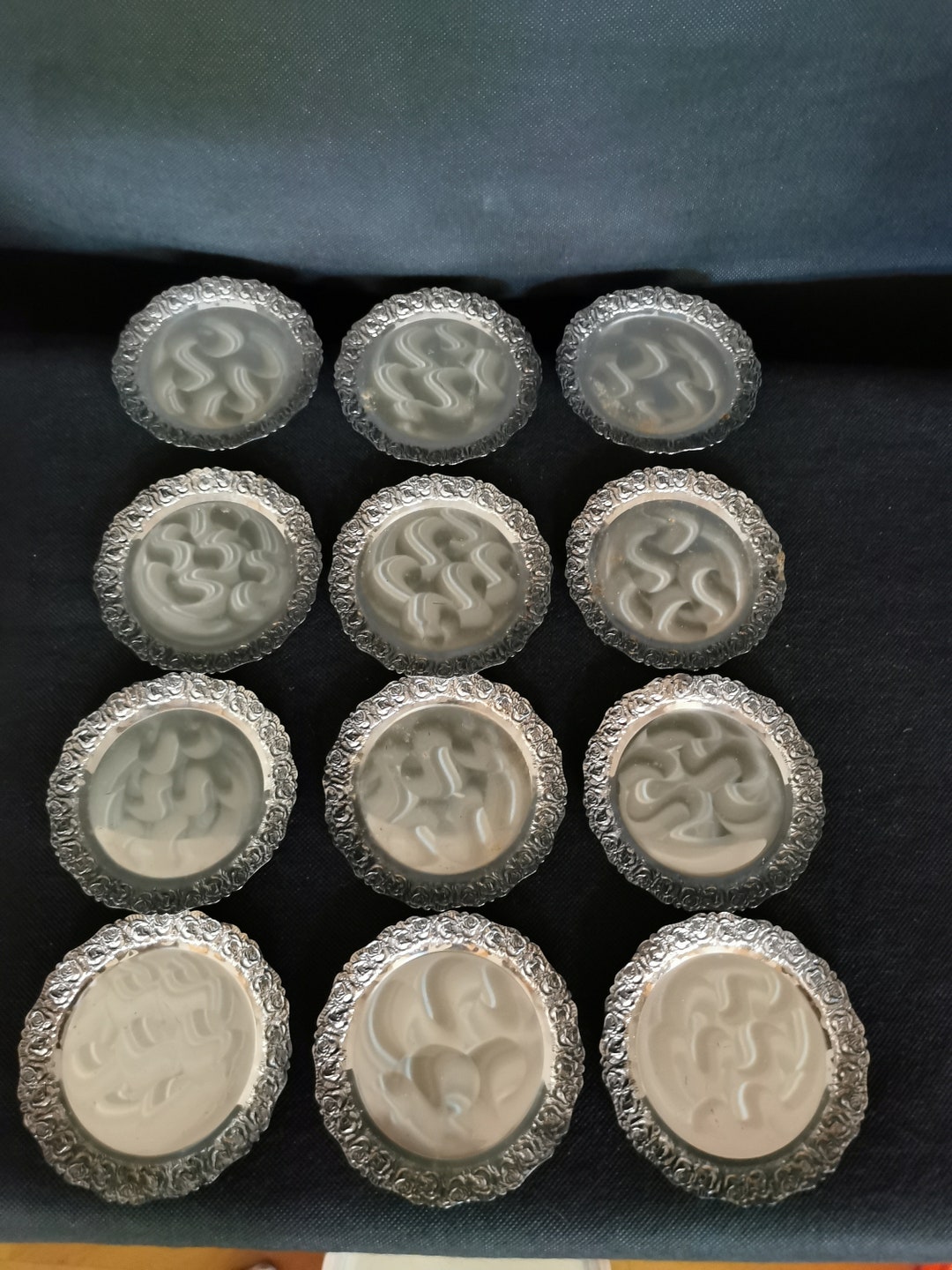 Quist Silver-plated Coasters 12 Pieces 70s Shabby Chic Decoration 9 Cm ...