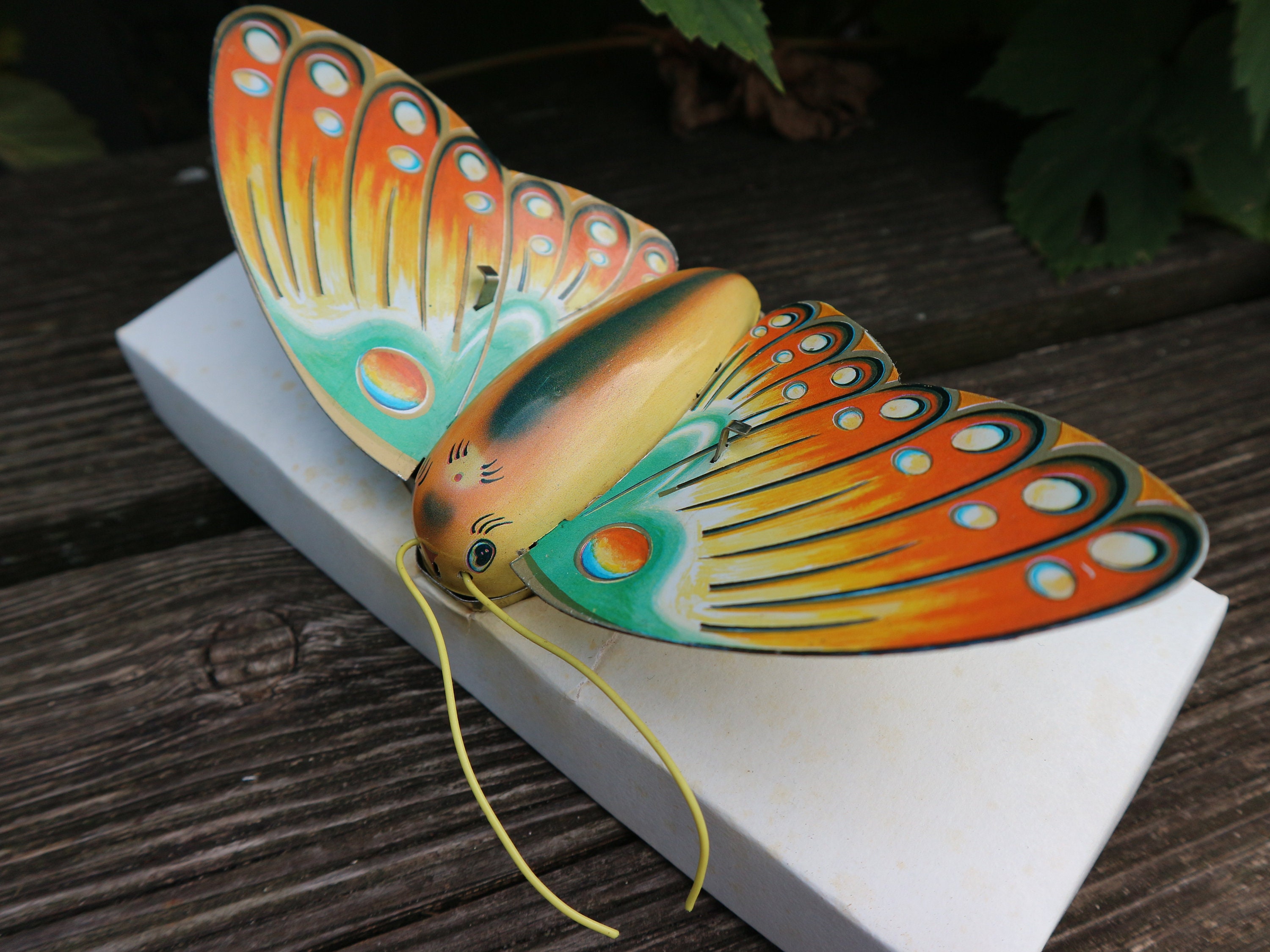 Butterfly Butterfly Tin Toy 70s Wind-up Tin Toy Turns Over Tin Toy Wind ...