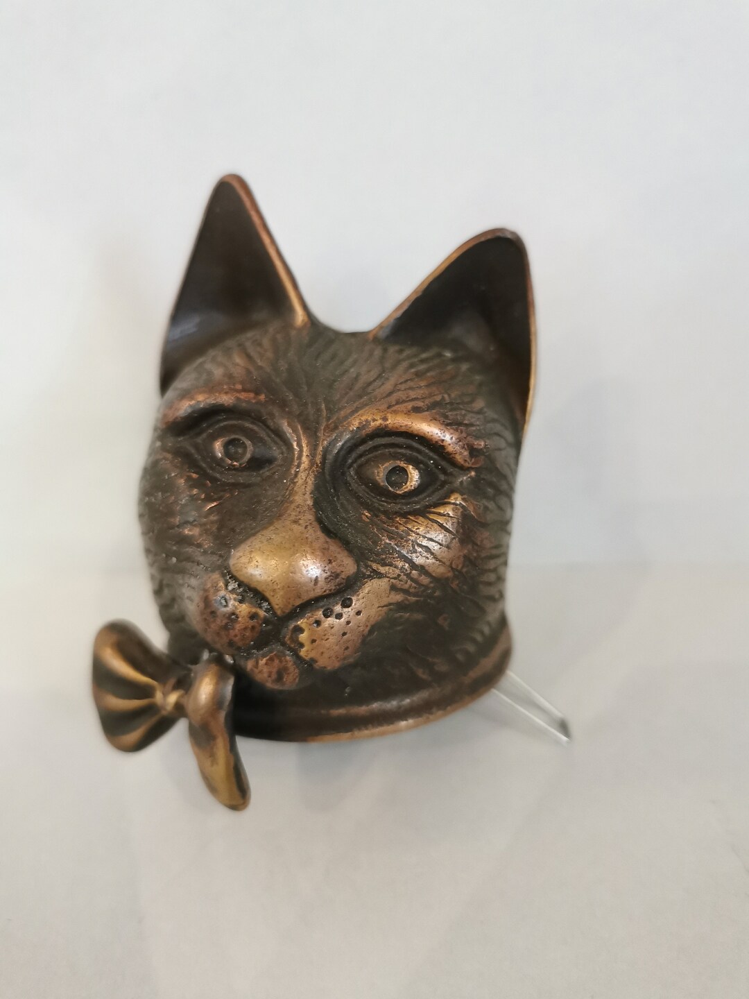 Brass Cat Head Figurine Vintage Decorative Figurine Cat - Etsy