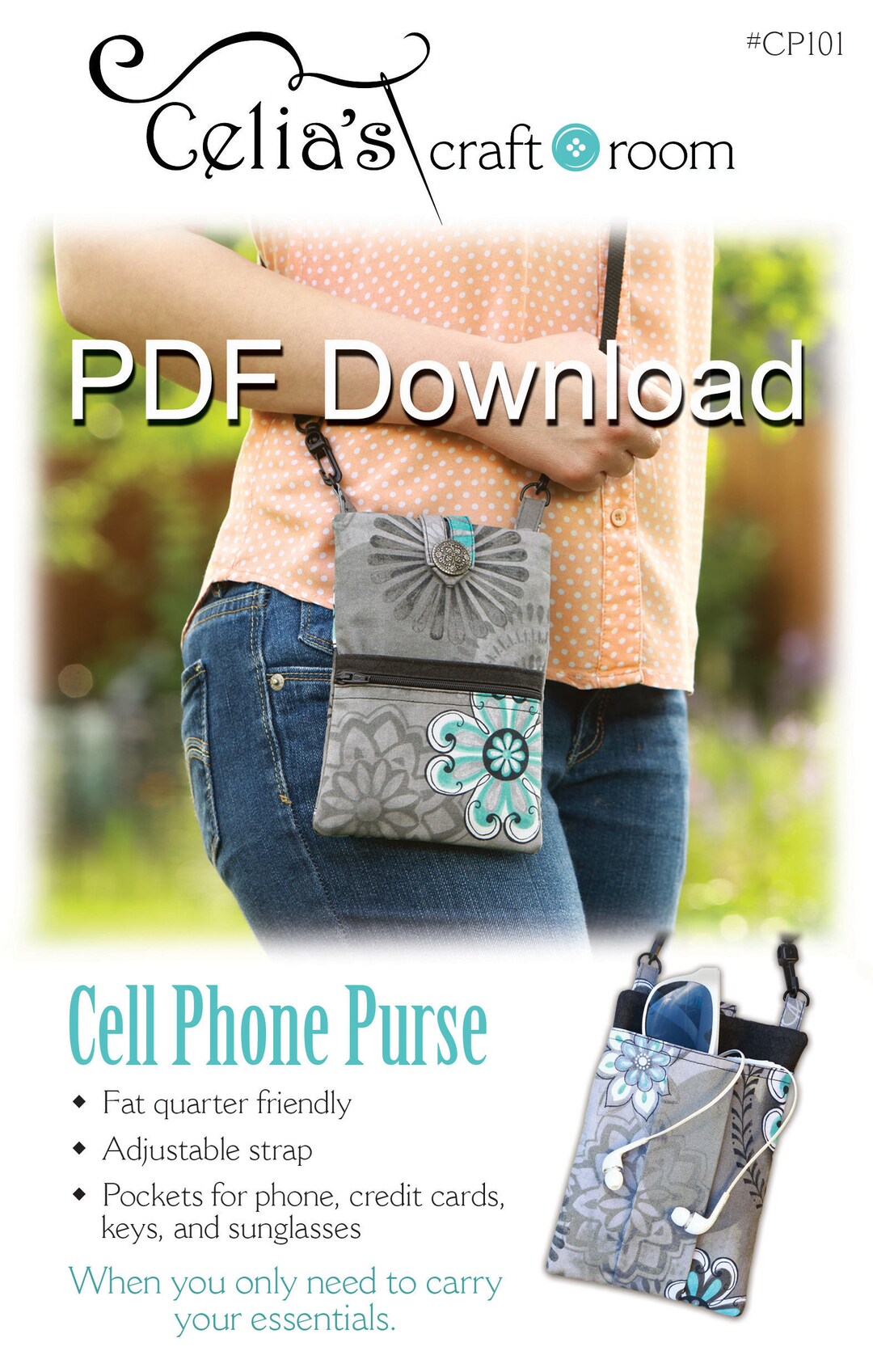 Cell Phone Purse PDF Pattern |sew-along | Phone Purse | PDF Cell Phone ...