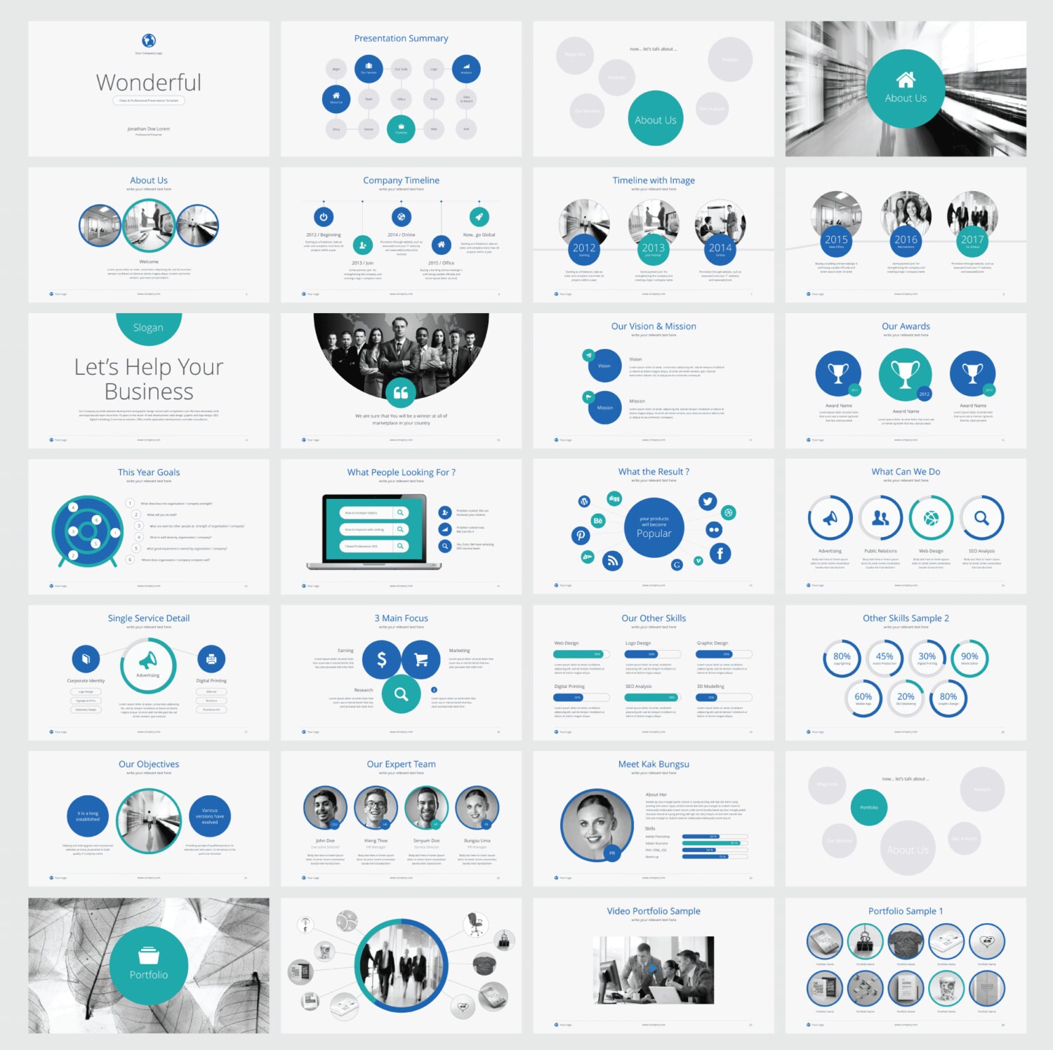 Wonderful POWERPOINT Template - Etsy