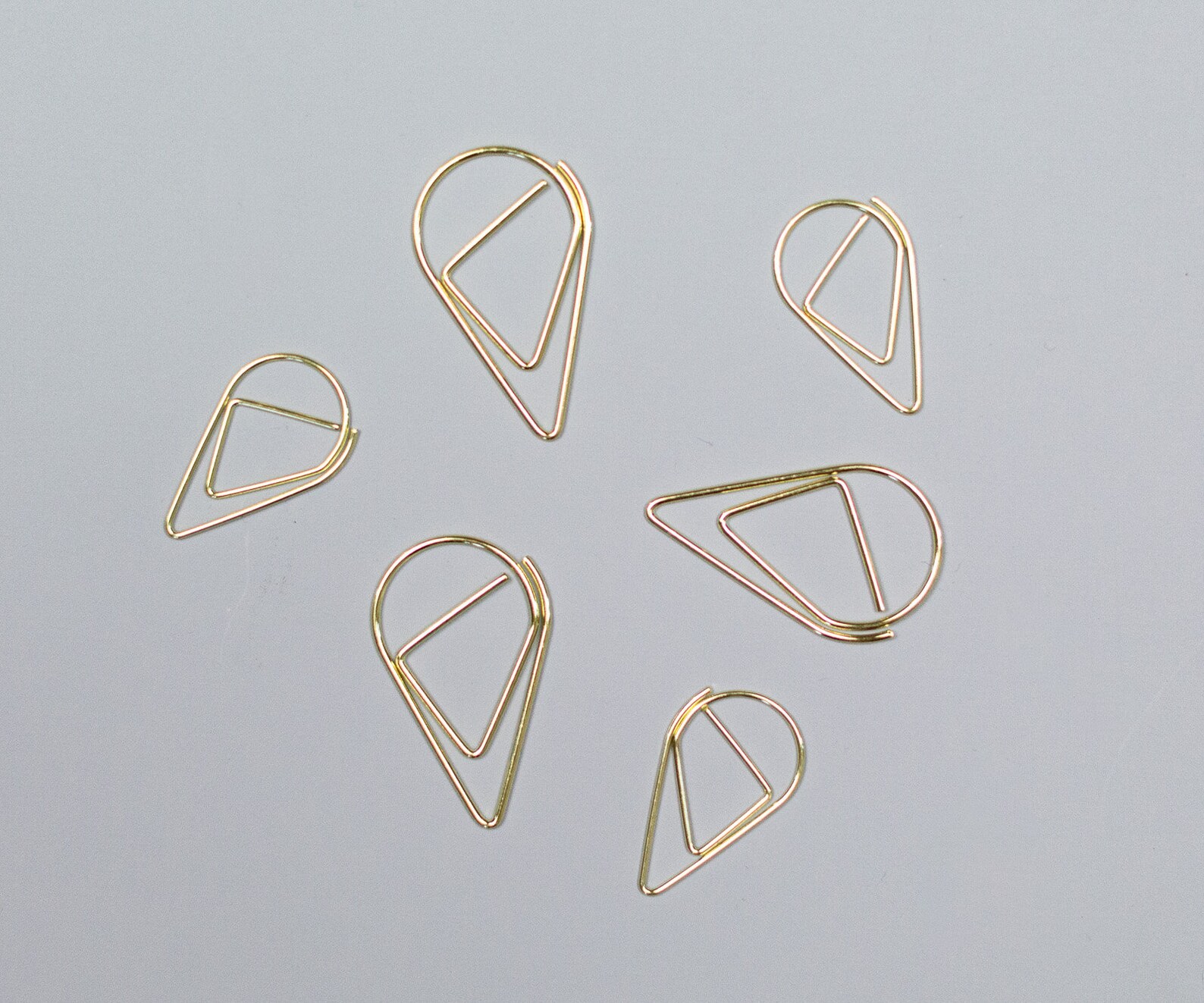 Paper Clips in Drop Shape Set of 6 Gold - Etsy Norway