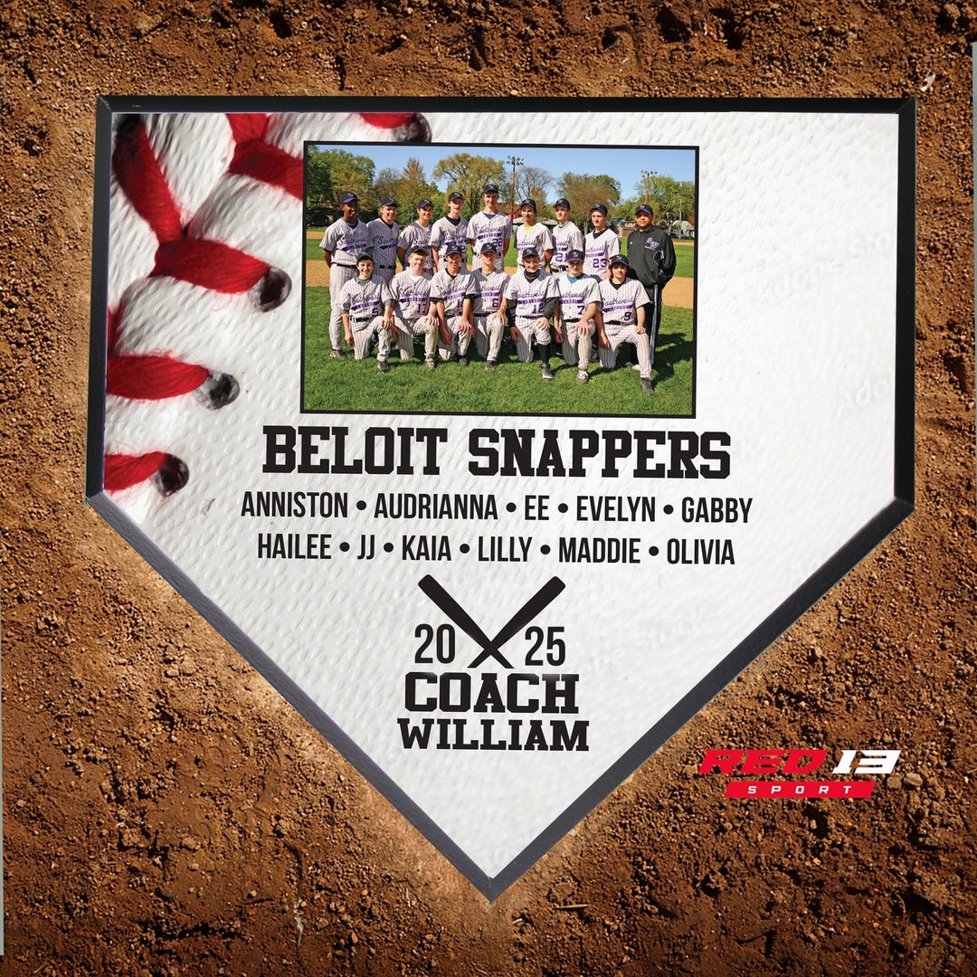 Personalized Baseball Home Plate Photo Plaque, Baseball Coach Photo ...