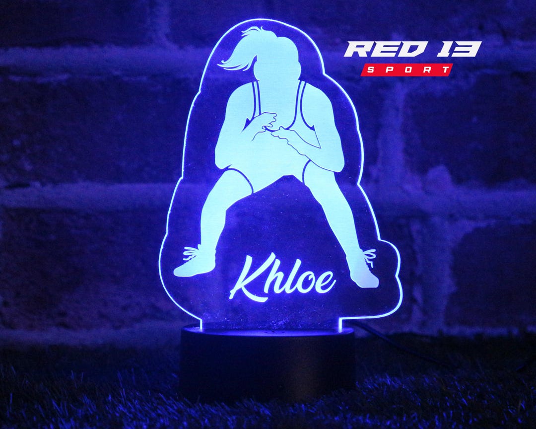Personalized LED Girl Wrestler Night Light, Wrestling LED Light ...