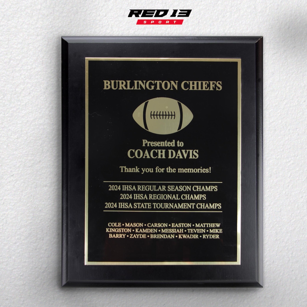 Personalized Football Coach Engraved Plaque, Football Coach Gift ...