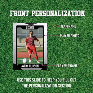 Personalized UV Printed Metal Soccer Card, Personalized Sports Card ...
